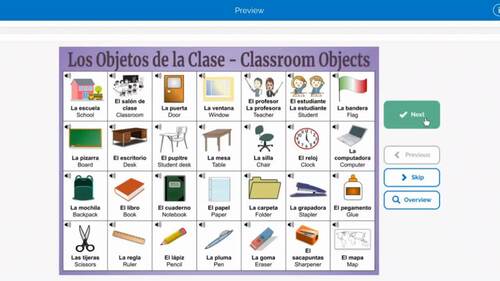 Boom Cards - Los Objetos de la Clase (Identification Activities) by NATAM