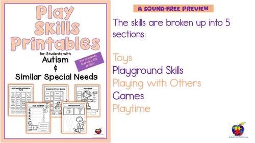 Play Skills Printables for Students with Autism & Similar Special Needs