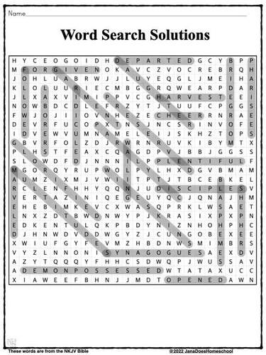 Bible Word Search - Words from Matthew 9 - Spelling Practice | TPT