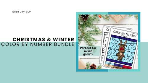 Christmas and Winter Color By Number | Speech Therapy by Eliza Joy SLP
