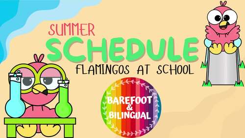 Summer Clipart Flamingos at School - School Schedule Clipart | TPT