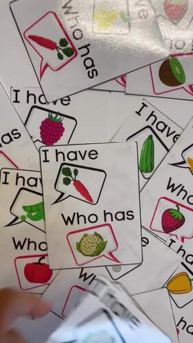 I have Who has FRUITS AND VEGETABLES game includes 24 CARDS | TPT