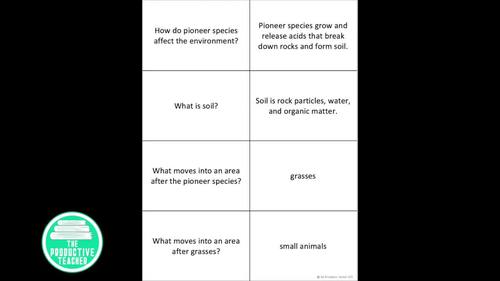 Ecological Succession Flashcards by The Productive Teacher | TPT