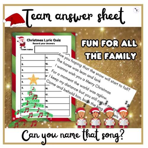 Festive Family Holiday music Christmas Trivia Game for seasonal fun
