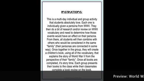 Creating Children's Books on WWII - Research End-of-Unit Project (World ...