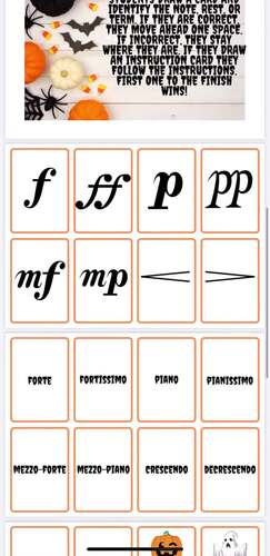 Halloween Board Game | Music Centers | Dynamics by Music With Mrs Babic