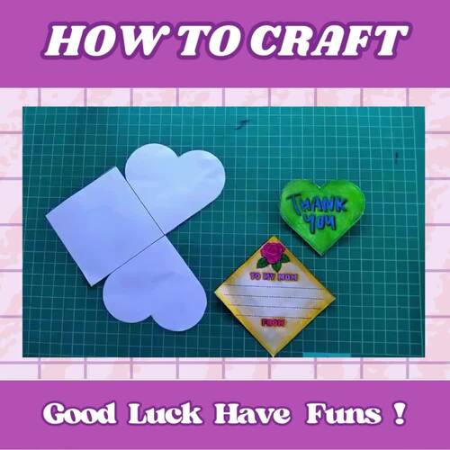 Mother’s Day Heart Foldable Card Craft Printable Pop-Up Card for Kids