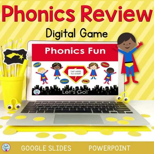 Phonics Superhero Digital Game for Google Slides and PPT by Leigh's Library