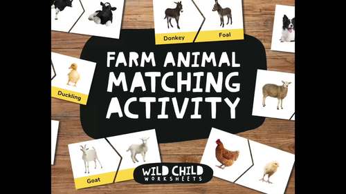 Adult & Child Farmyard Animal Matching Activity, Farm Animals, Matching ...