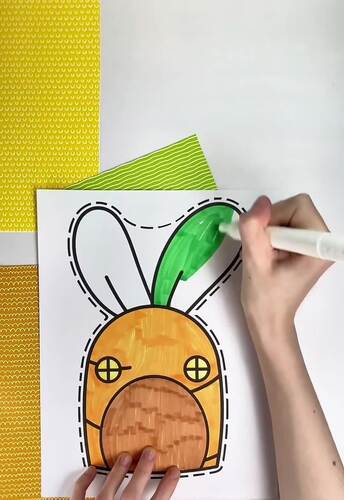 Easter Bunny Carrot House Spring Craft Craftivity No Prep Cut & Paste ...