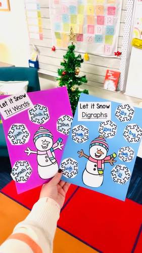 Let It Snow Digraphs Winter Phonics Craft by Learning for the Littles