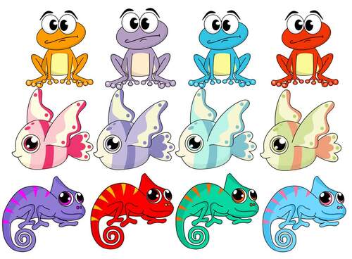 Animal Clipart Set 4, Cute Cartoon Animals, Editable Vector, Teacher ...