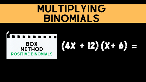 Box Method Positive Binomials (4x + 12)(x + 6) by Ocular IQ | TPT
