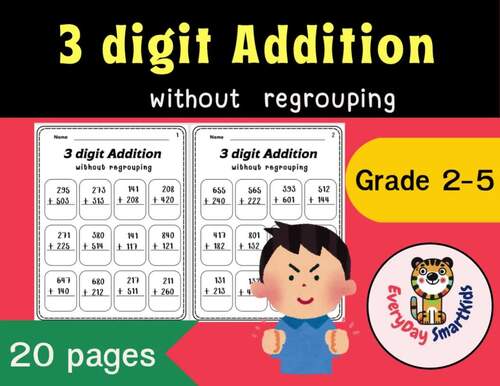 3 digit addition without regrouping vertical alinement,Math worksheet ...