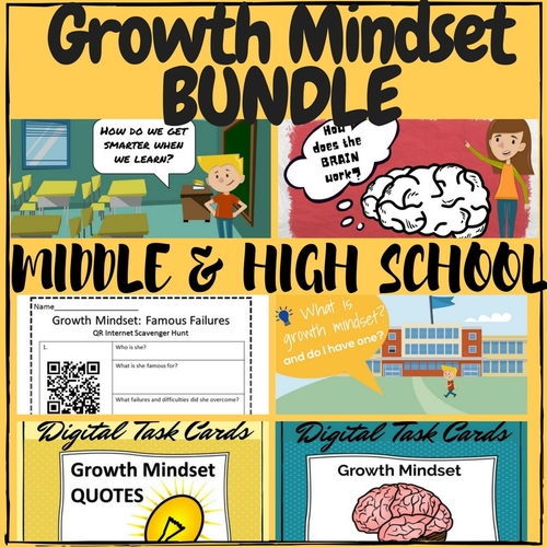 Growth Mindset Challenge Bundle - MIDDLE & HIGH SCHOOL | TPT