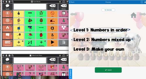 TD Snap AAC Vocabulary Practice: Numbers, Counting & Birthdays and DOGS