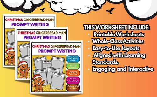 Christmas Gingerbread Man Writing Prompt Activities Morning Work 4th ...