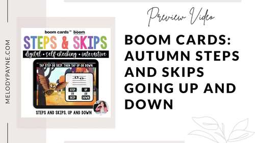 Intervals: Steps and Skips Up and Down Boom Cards™ for Fall and Autumn