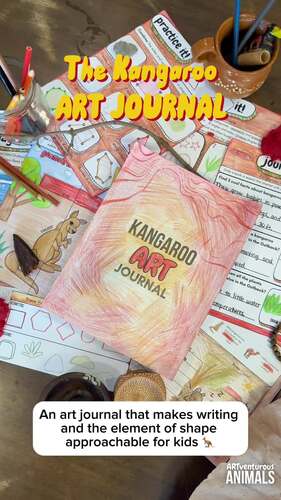Mini Art Journal: Kangaroo Activities for Element of Shape with Writing