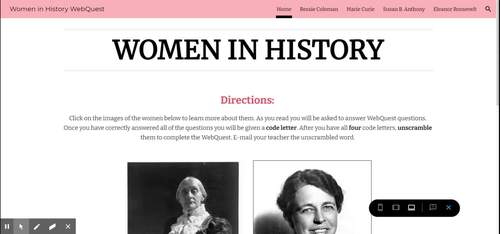 Women's History Month WebQuest by Coffee Classroom | TpT