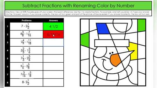 Subtract Fractions with Renaming Printable and Digital Activities
