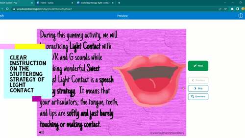 Stuttering Therapy: Light Contact- Sweet Things! by Of Mouth and Mind - SLP