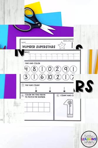 Number Superstars NUMBERS to 10 practice worksheets by Little Learning ...