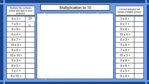 Digital Pixel Art NO PREP - Winter Gnome Multiplication to 10 Google Sheets