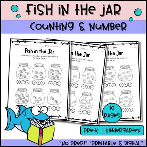 Fish Counting Worksheets & Number Recognition Activities | Numbers 1-10 ...