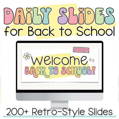 Retro Style Daily Agenda Slides | Google and PowerPoint | TPT