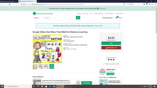 One More Than Math for Google Slides Distance Learning by Kinders Hero