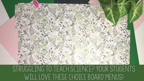 Science Menu Choice Boards and Menus for Enrichment and Early Finishers ...