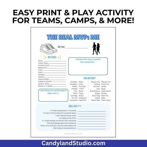 Track Cross Country Running Get to Know You Worksheet Activity ...