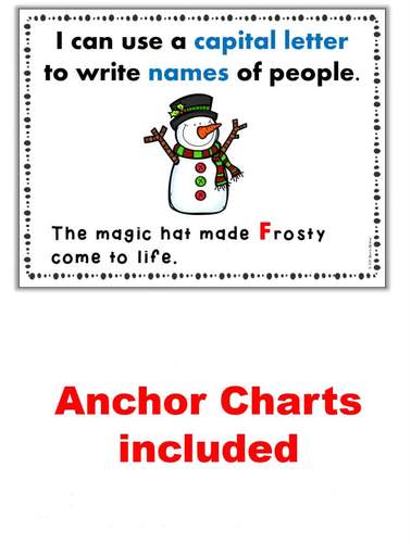 January and Winter Snowmen Grammar Writing Prompts & Writing Paper