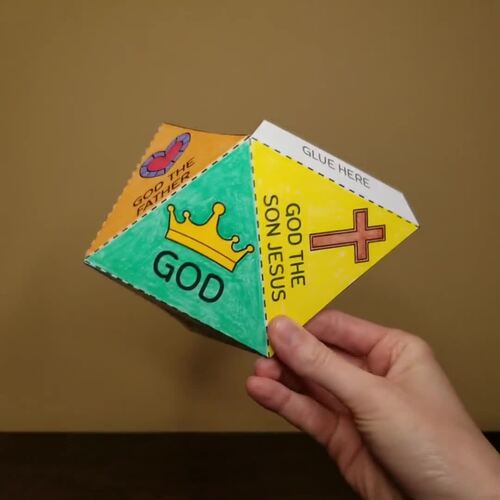 Holy Trinity 3-D Pyramid Craft for Kids Sunday School Bible Lesson Activity