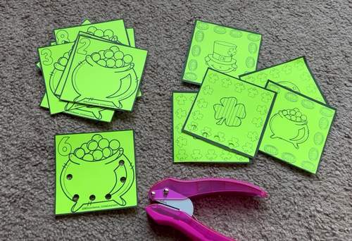 St Patrick's Day Punch Cards Fine Motor Activity | TpT