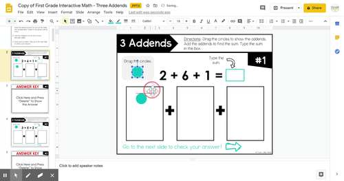 Three Addends First Grade Math Activity for Google Slides | TpT