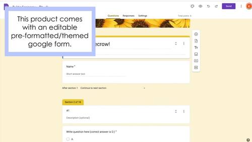 Scarecrow Craft - Fall Activity - Editable Google Form for Content