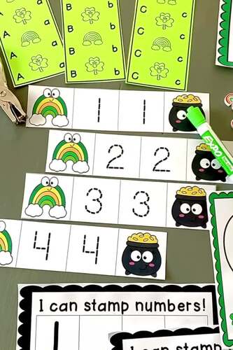 St. Patrick's Day Pre-K Morning Tubs for Alphabet and Number Recognition