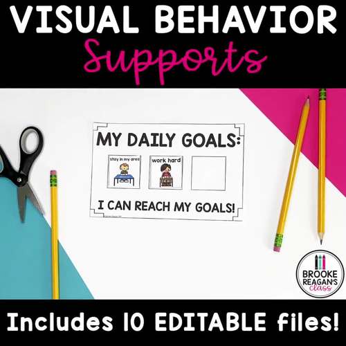 Visual Behavior Supports: Classroom Management Charts Cue Cards ...