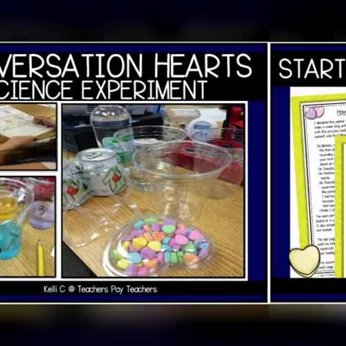 Science Experiment With Conversation Hearts Valentines Day Candy Hearts