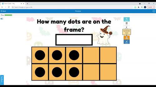 Halloween Counting on Ten Frames Boom Cards by Little Hands on Learning