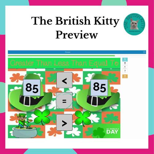 St Patrick's Day Comparing Numbers Within 100 Math Boom™ Cards | TPT