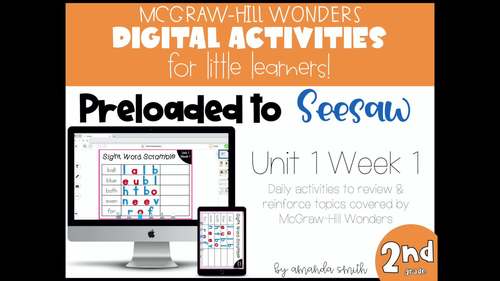 2nd Grade Wonders Unit 1 - Digital Activities Preloaded to Seesaw ...