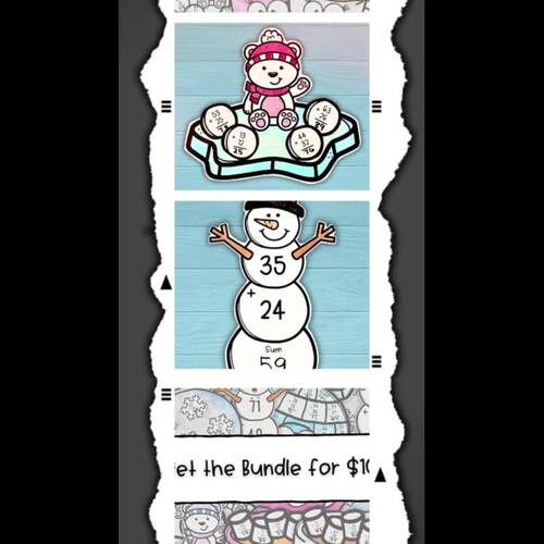 Winter Math Craft Bundle | Double-Digit Addition & Subtraction | TPT