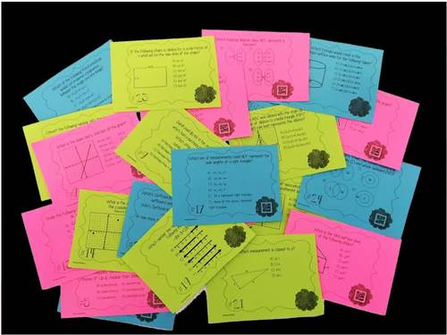 8th Grade Math STAAR Review & Prep - Task Cards Set #1 - PDF & Digital
