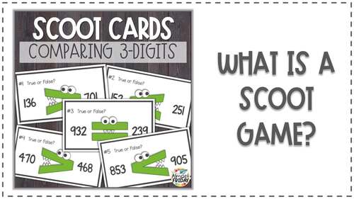 Comparing 3-Digit Numbers Scoot Game | Task Cards by Almost Friday