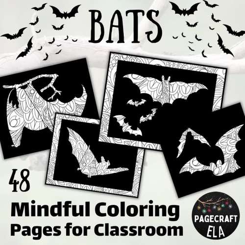 Mindful Coloring Bats | Classroom Decor for Fall, Autumn, October ...