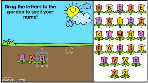 Spring Spell Your Name & Initial Sounds Activities | Digital Google Slides