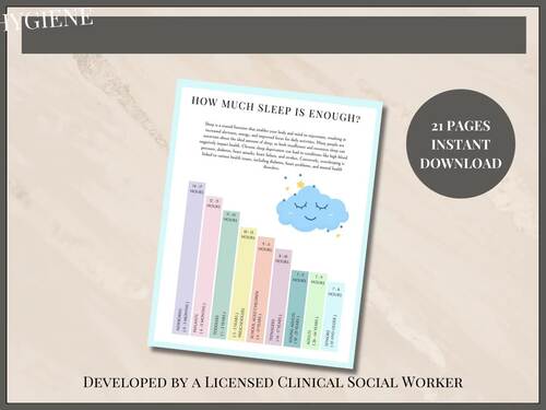 Sleep hygiene worksheets, sleep cycle, sleep habits for kids and teens ...